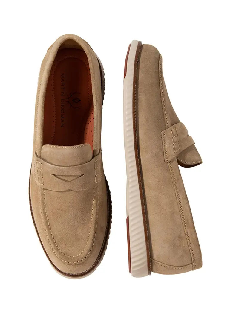 Water-Repellent Suede Penny Loafers from Martin Dingman | Maus & Hoffman